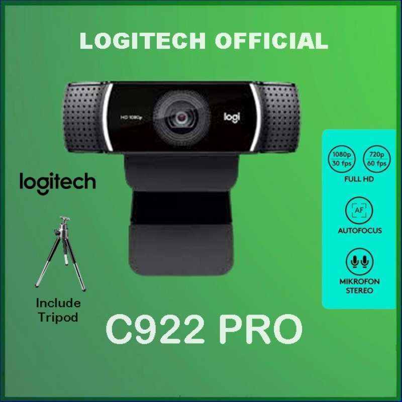 Promo Logitech C922 Pro Stream Webcam Background Replacement + Tripod ...