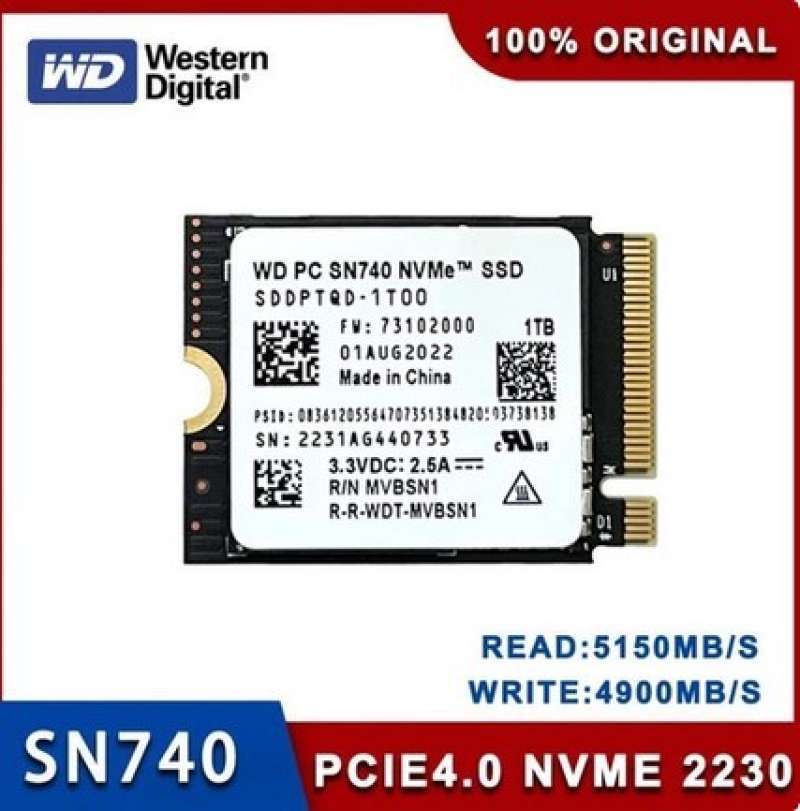Promo New Wd Sn740 / Sn 740 1Tb M.2 Ssd 2230 Nvme Pcie Gen4 Rog Ally ...