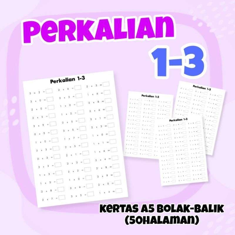 Jual lembar kerja anak perkalian | worksheet multiplication | soal ...