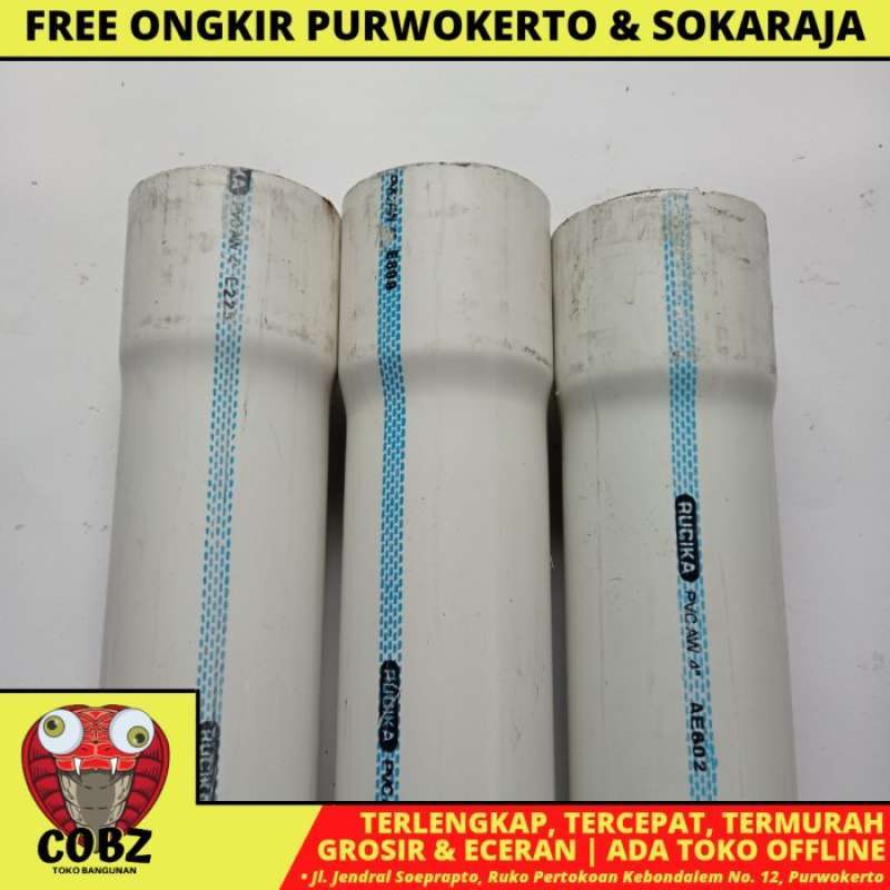 Jual 4 Inch / Rucika Wavin Aw Lis Biru Pipa Pralon Paralon Pvc Per ...