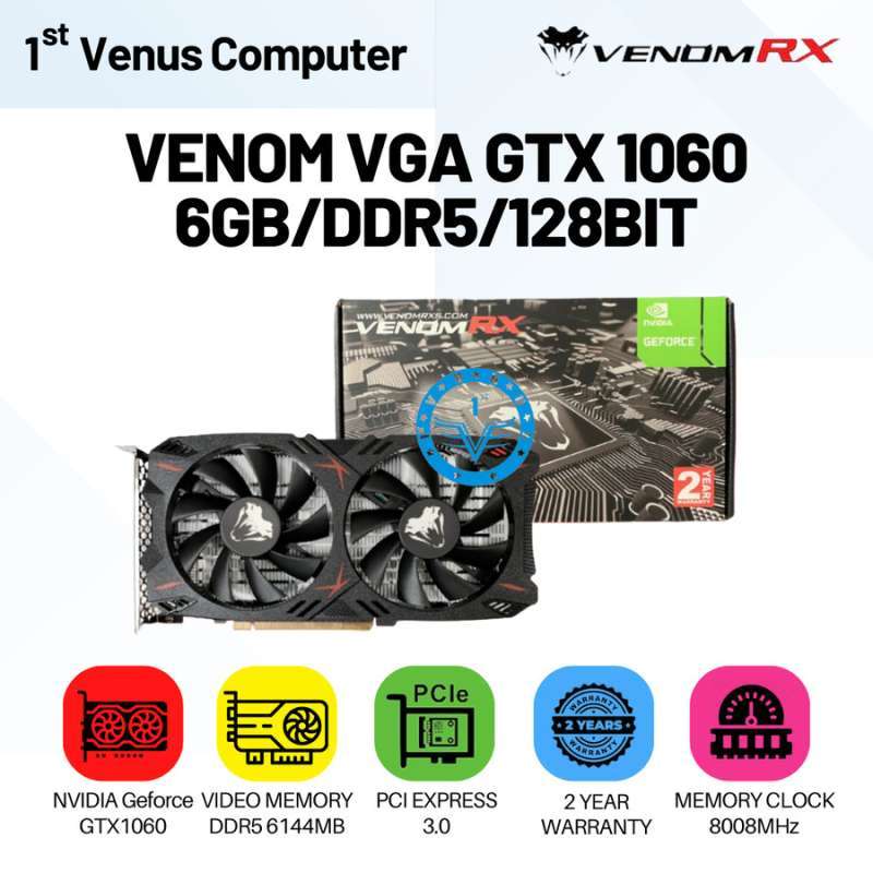 Jual Vga Venomrx Geforce Gtx 1060 Dual Fan 6gb Ddr5 Vga Venom Rx ...