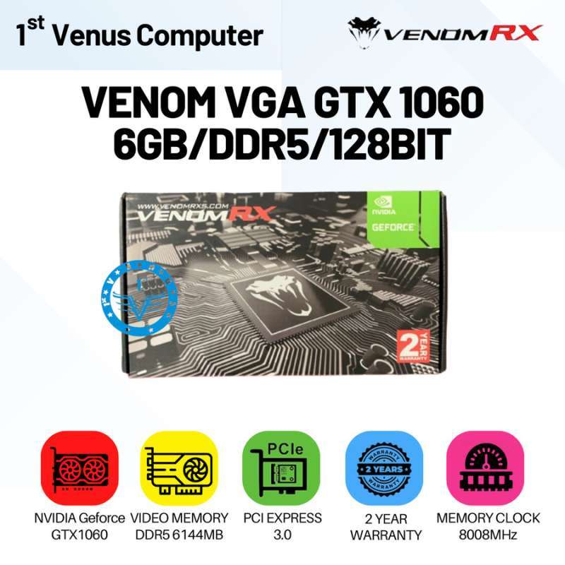 Jual Vga Venomrx Geforce Gtx 1060 Dual Fan 6gb Ddr5 Vga Venom Rx Gtx1060 / Vga06-ven Di Seller ...