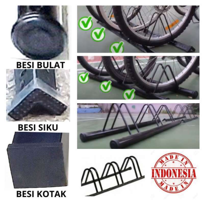 Promo Standar Parkir 3 Sepeda Besi Bulat Siku Kotak Bike Paddock No Box ...