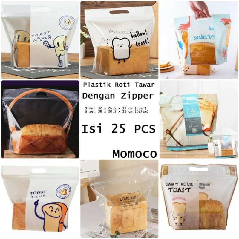 Jual 100% Produk Ori Plastik Roti Tawar Zipper Kemasan Kantong Kertas ...