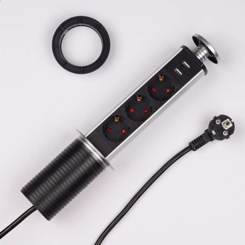 Promo Stop Kontak Tanam Meja Meeting Pop Up Colokan Listrik 3 4 6 ...