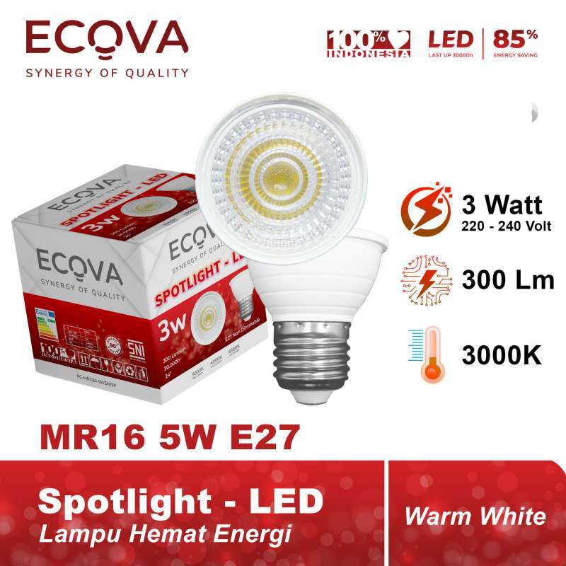 Jual ECOVA Lampu LED Spotlight MR 16 Fitting E27 di Seller ECOVA LED ...