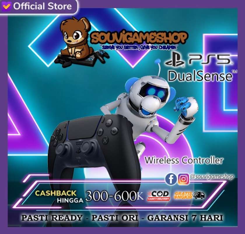 Promo STICK STIK CONTROLLER PS5 PS 5 DS5 DS 5 DUALSENSE 5 MIDNIGHT ...