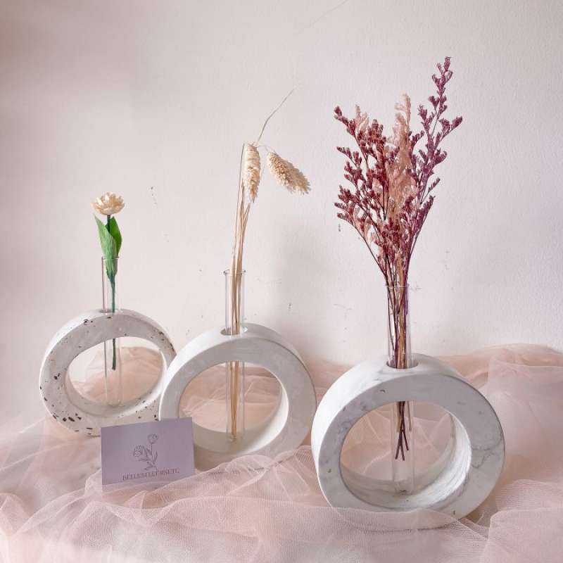 Promo KUXA aesthetic tube vase/ vas bunga hidroponik tabung kaca semen ...