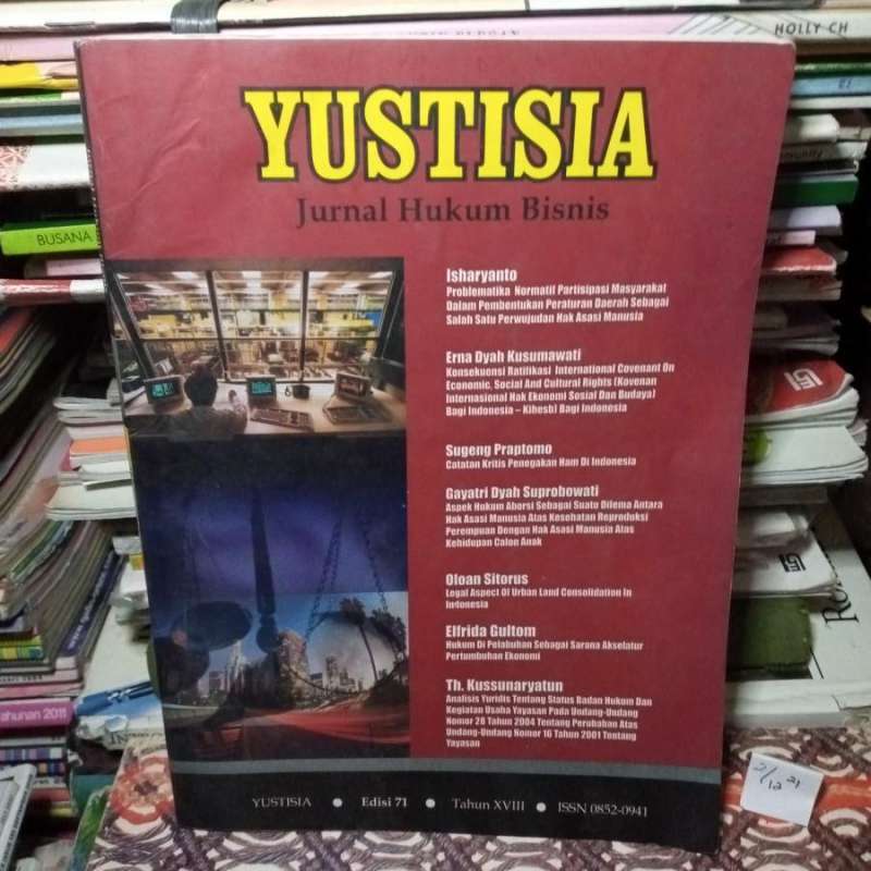 Jual Yustisia jurnal hukum bisnis edisi 71 116 halaman di Seller e-book-e - Tanjung Karang, Kab ...