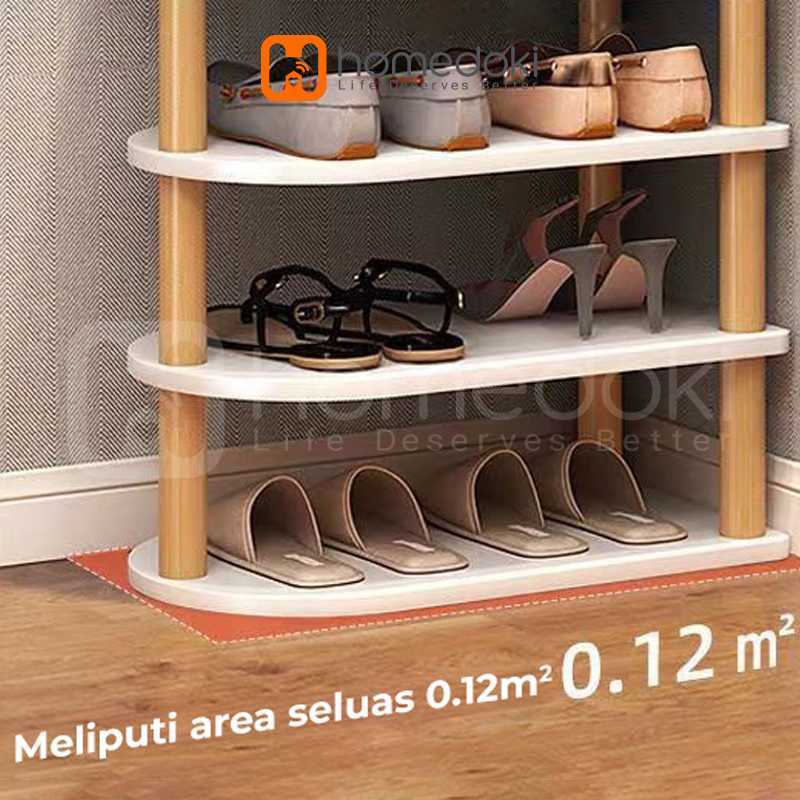 Promo Homedoki Rak Sepatu Kayu / Rak Sepatu Minimalis / Rak Sepatu ...