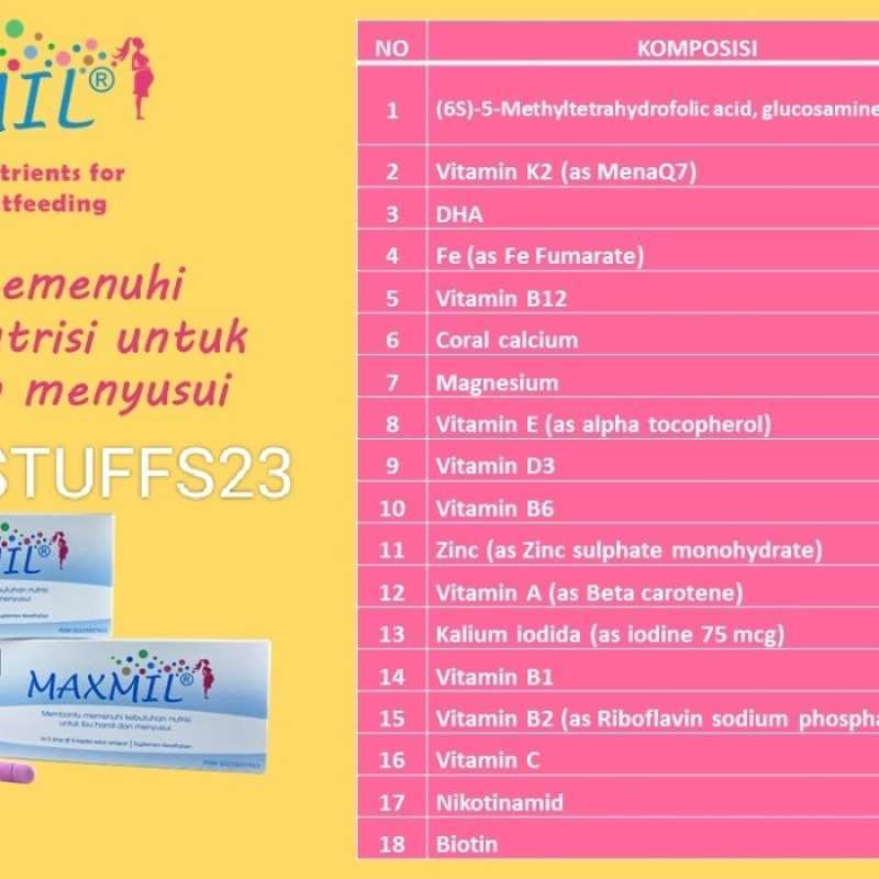 Jual Maxmil multivitamin ibu hamil di Seller Relaxa Store - Meruya ...