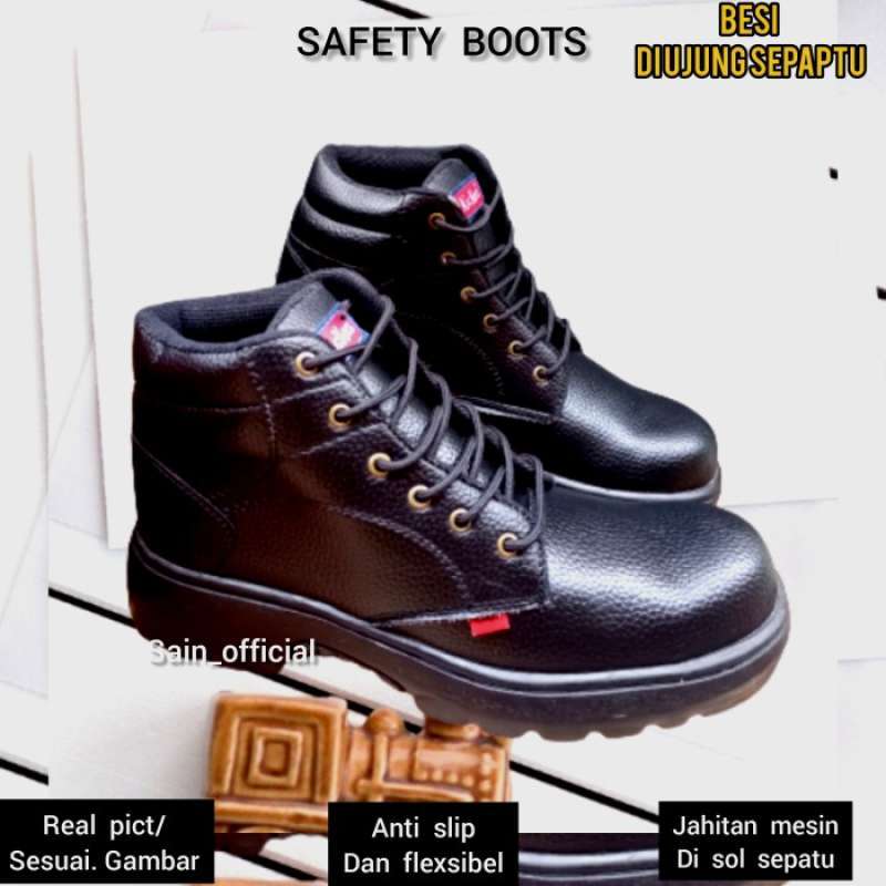 Promo Sepatu Sefety Boots/sepatu Sepety Boots Ujung Besi/sepatu Kerja ...