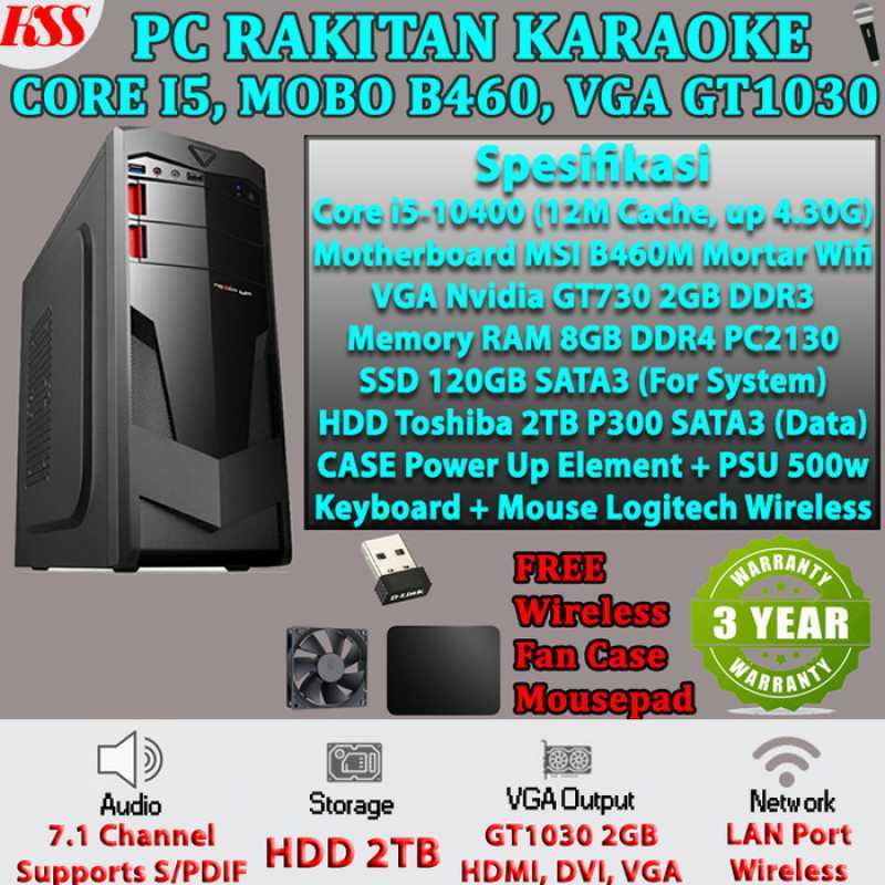 Promo Komputer / Pc Rakitan Karaoke Vga External, Audio 7.1 Channel ...