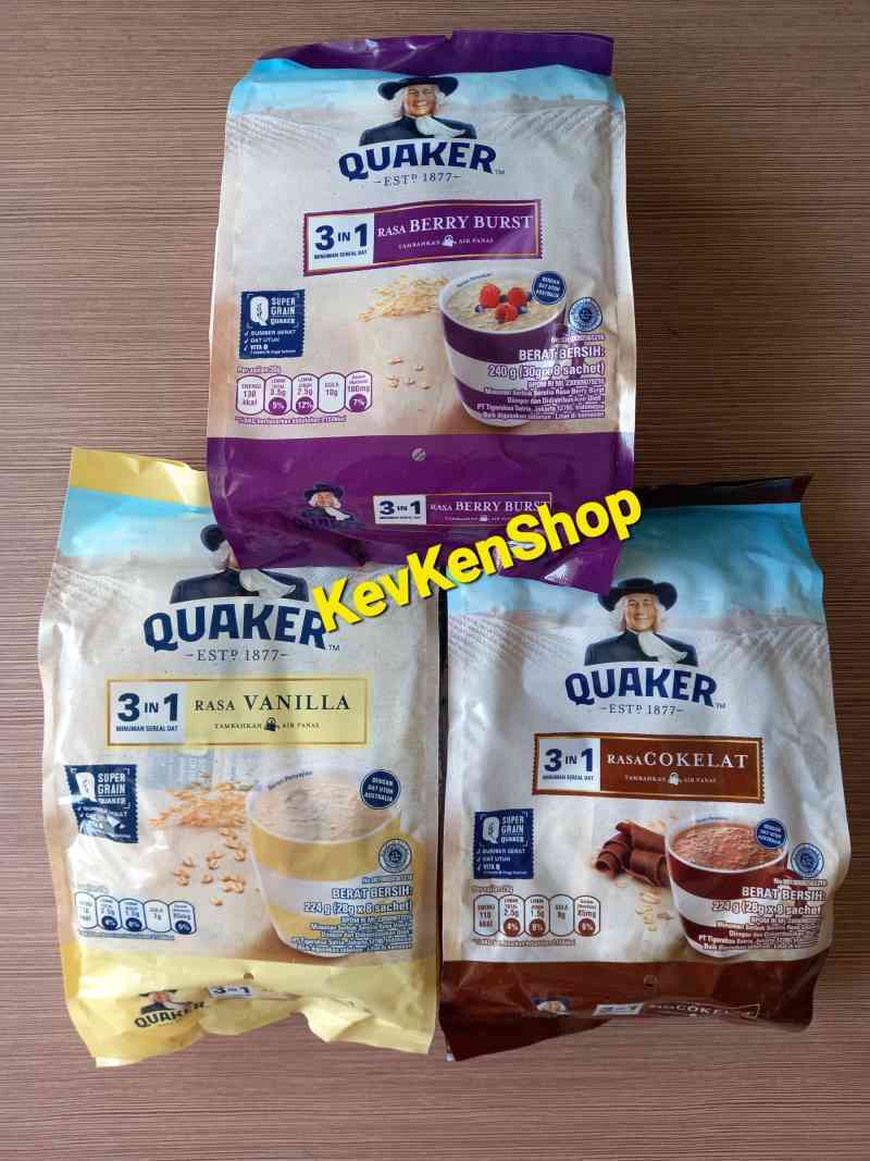 Jual QUAKER Oat Cereal 3in1 BPOM 3 in 1 Sereal Instant Varian Rasa ...