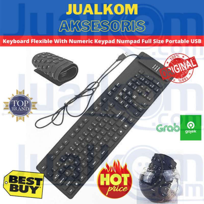Promo Keyboard Flexible With Numeric Keypad Numpad Full Size Portable ...