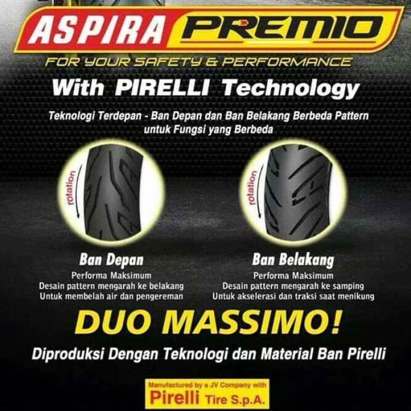 Promo BAN MOTOR NINJA 250CC 120/60-17F & 160/60-17R ASPIRA PRE TUBLESS ...