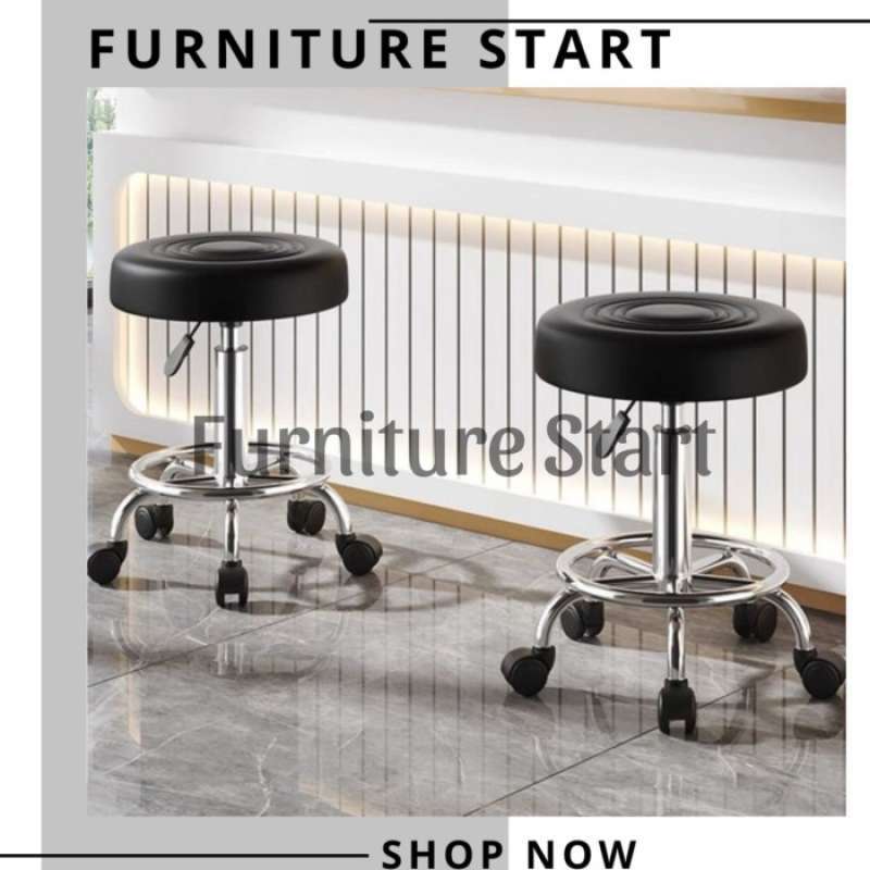 Promo Kursi Bar Bulat Kursi Cafe Kursi Restoran Kaki Roda Diskon 23% Di ...