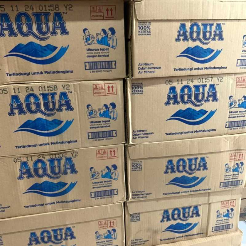 Jual Aqua botol kecil 330ml 1 dus isi 24 botol / air mineral / air ...