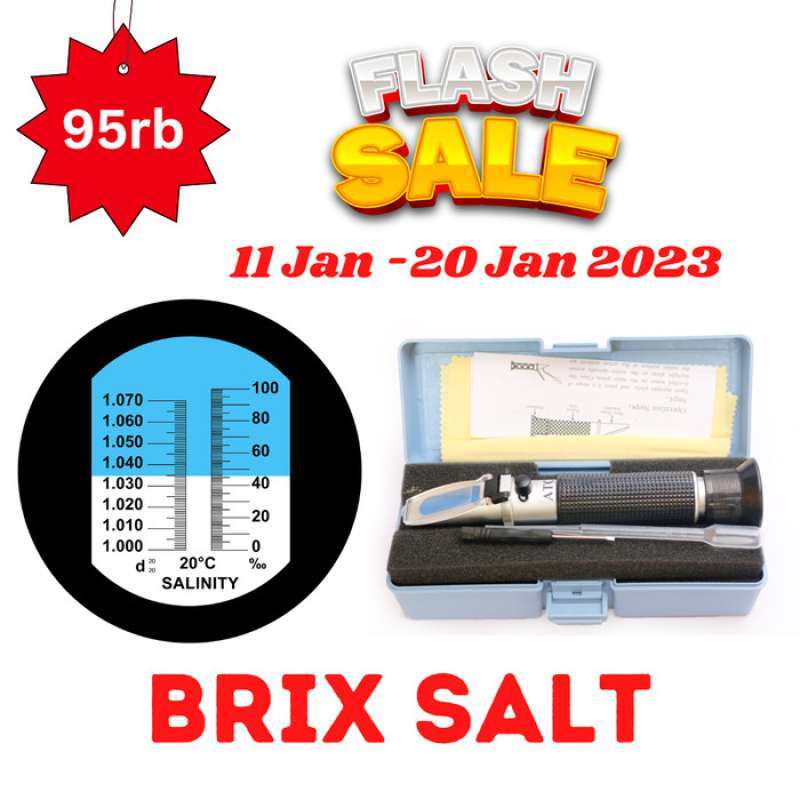 Promo refractometer refraktometer kadar garam salt meter salinity 0-100 ...