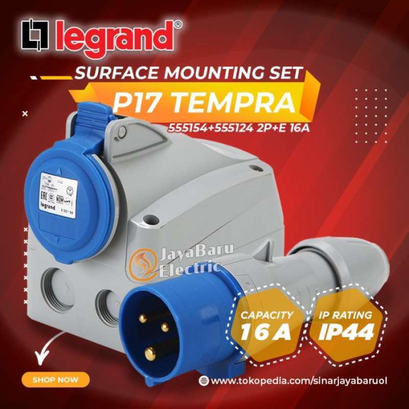 Promo Legrand Paket 1 Set Plug Surface Mounting Socket 2P+E / 3 Pin 16A ...