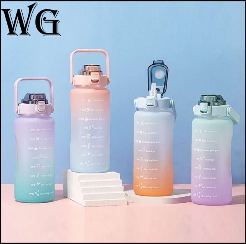 Jual botol air minum 2 liter gradasi viral free stiker dengan penanda ...