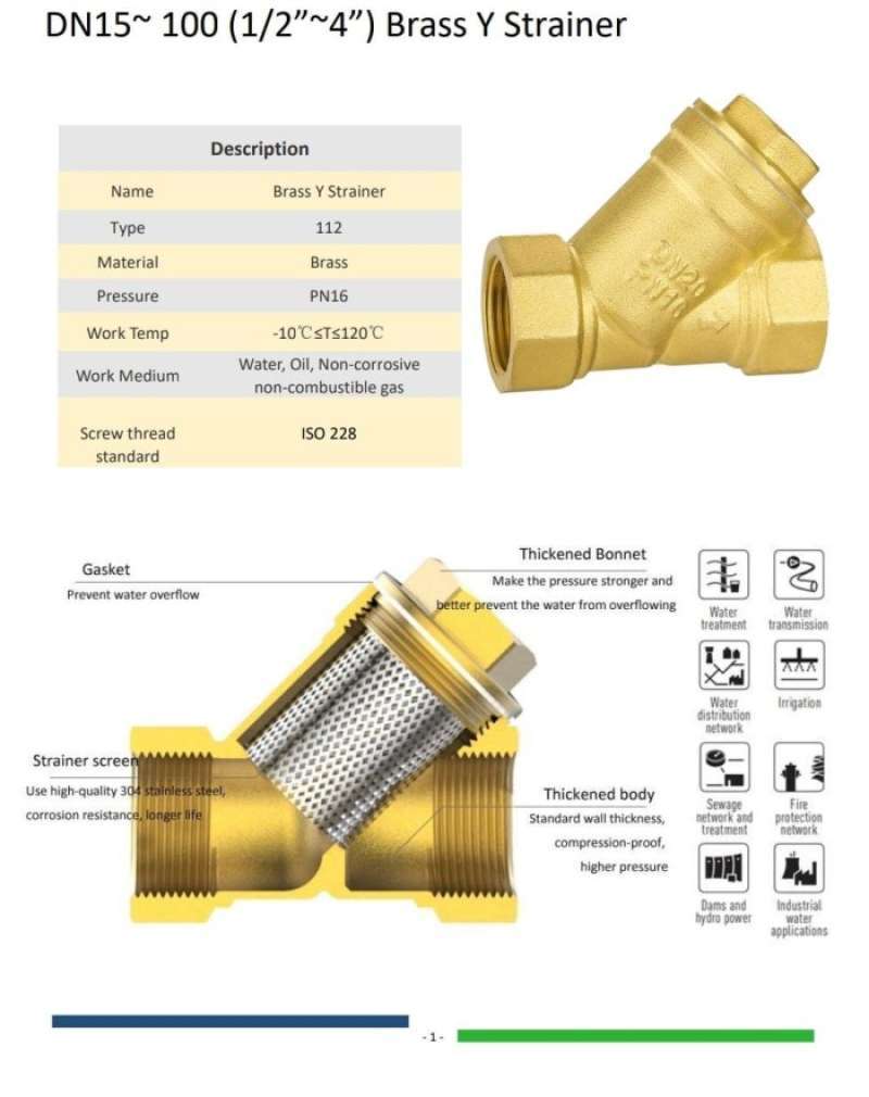 Promo BRASS Y STRAINER 1,5 INCH DN40 PN16 Diskon 23% di Seller Gamora ...