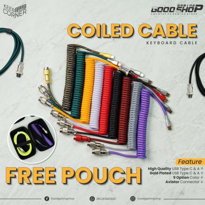 Jual Kc Coiled Cable Dan Straight Cable - Free Pouch Di Seller Alice ...