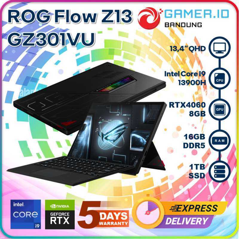 Jual Asus Rog Flow Z13 Gz301vv I9 13900h Rtx4060 16gb 1tb 13.4qhd 165hz ...