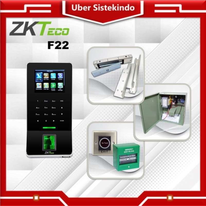 Promo Paket Access Door ZKTeco F22 Fingerprint Access Control & Absensi Diskon 20% di Seller ...