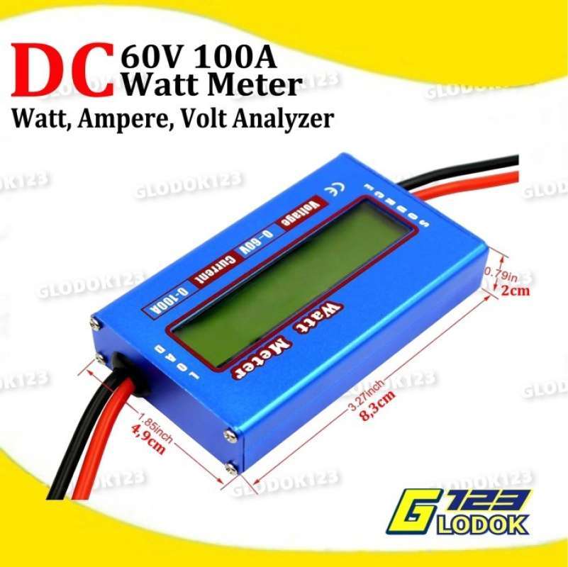 Promo Watt Volt Amper Meter DC 60V 100A Lipo Battery Analyzer Solar ...
