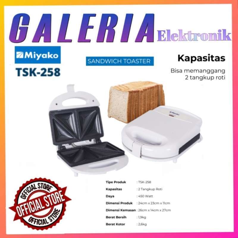 Jual Miyako Tsk-258 Panggangan Roti / Sandwich Toaster / Tsk258 Di Seller Mumbul Store - Wijaya ...