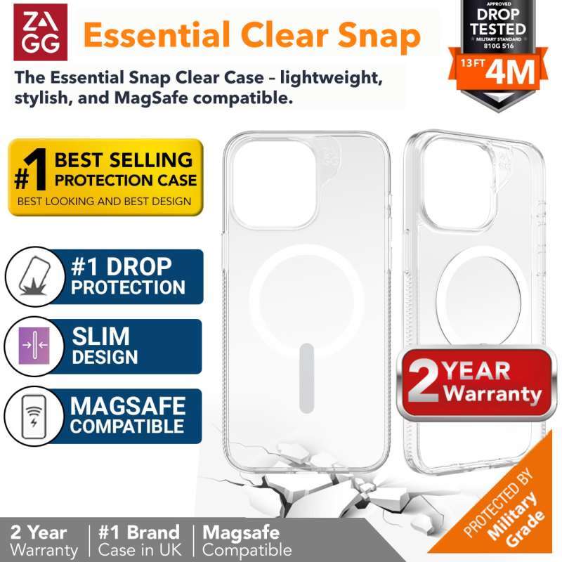 Jual ZAGG Magsafe Case iPhone 15 Pro Max / 15 Pro Essential Clear Snap Casing di Seller ZAGG ...
