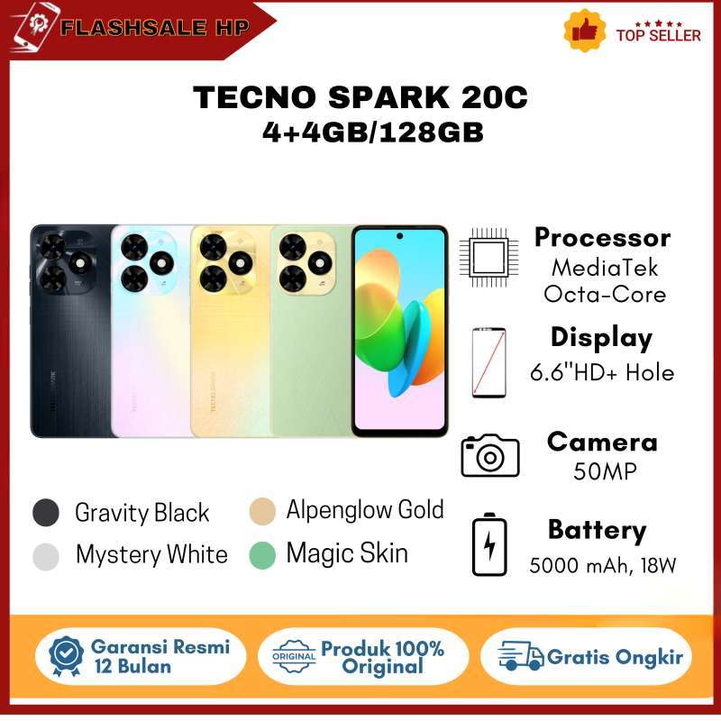 Jual Tecno Spark 20c Ram 4/128 Gb & 8/128 Gb Bergaransi Resmi - Magic ...