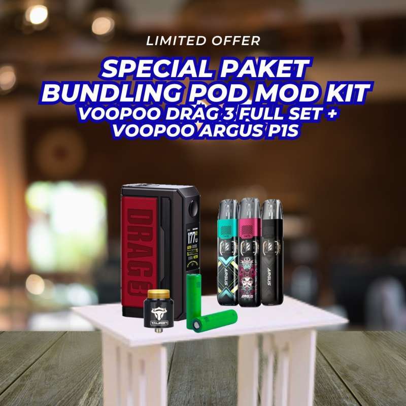 Promo SIAP PAKAI VOOPOO DRAG 3 MOD KIT FULL SET I FREE ARGUS P1S POD ...