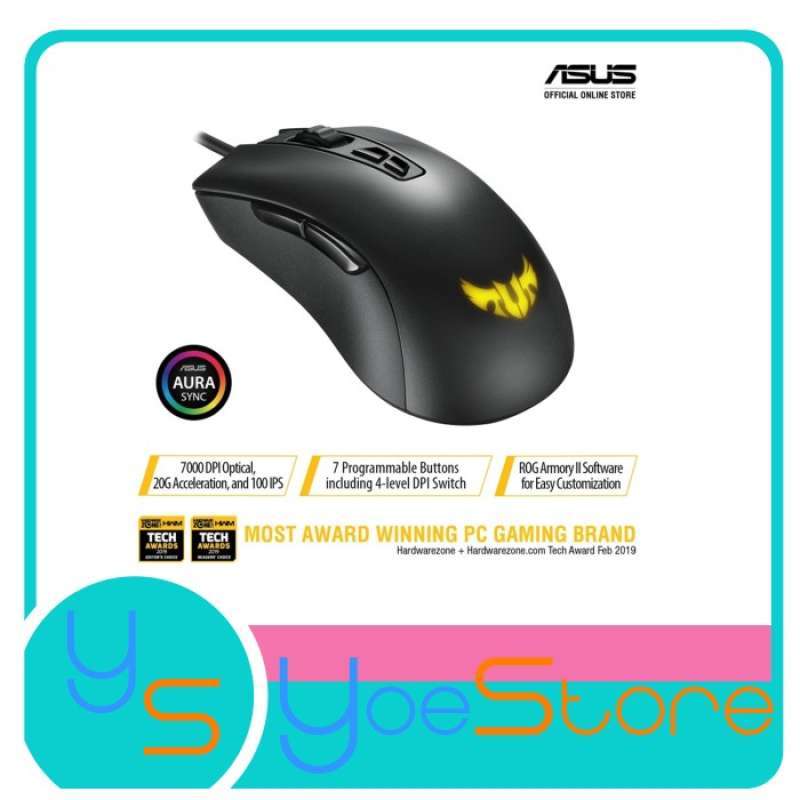 Promo ASUS TUF Gaming M3 Ergonomic Wired RGB Gaming Mouse with 7000 dpi ...