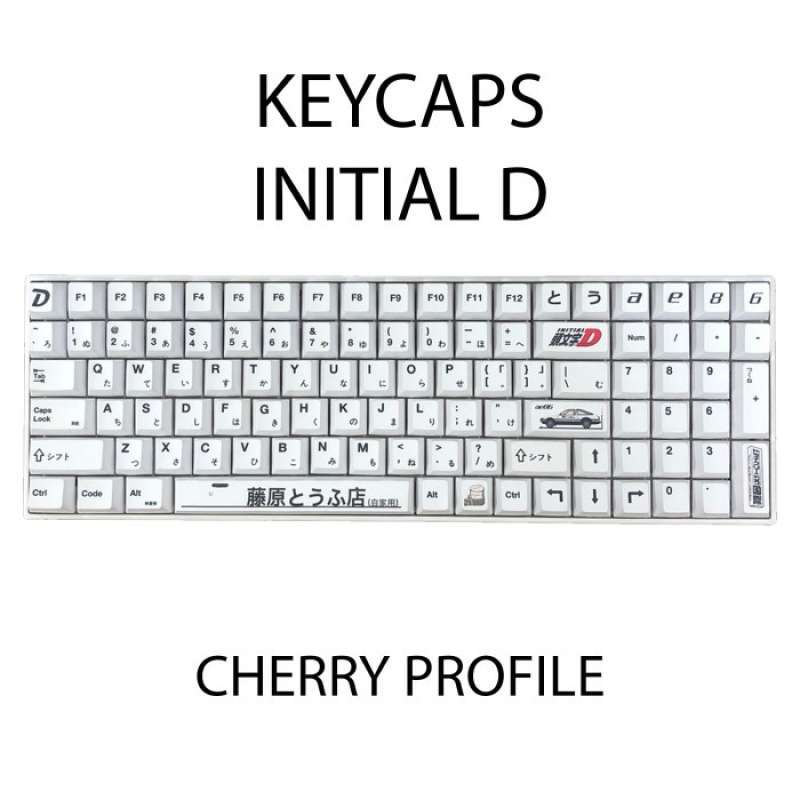 Promo KEYCAPS INITIAL D WHITE CHERRY PROFILE SUBLIM MECHANICAL KEYBOARD ...
