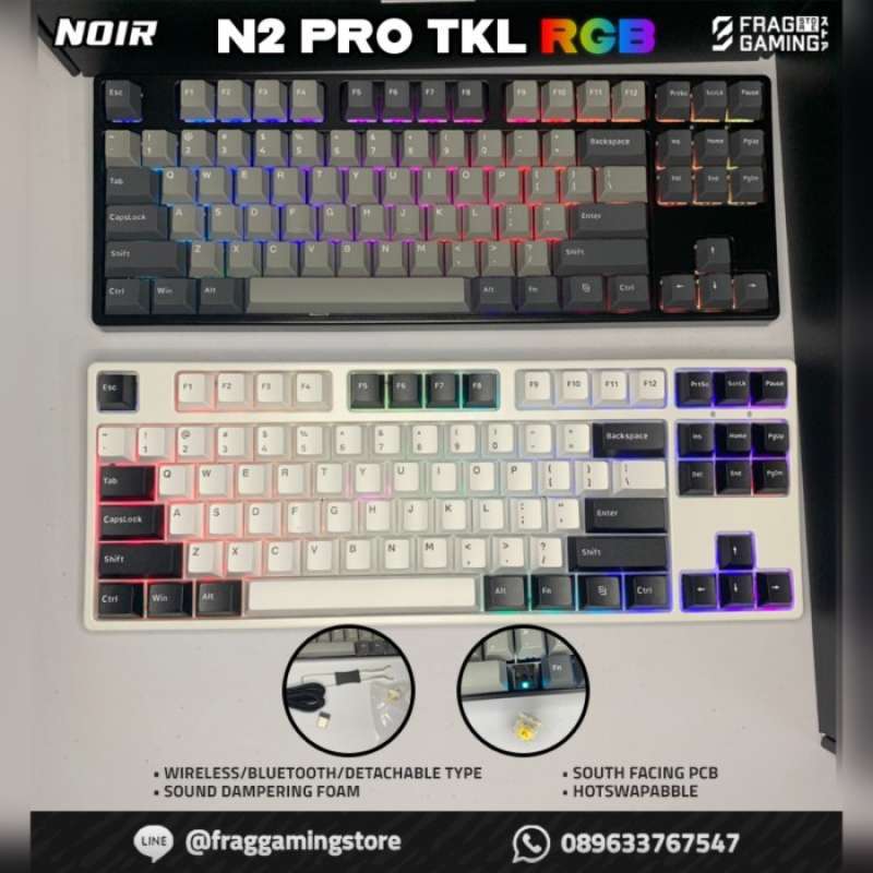 Promo Noir N2 PRO TKL Hotswap Wireless/BT/Wired Mechanical Gaming ...