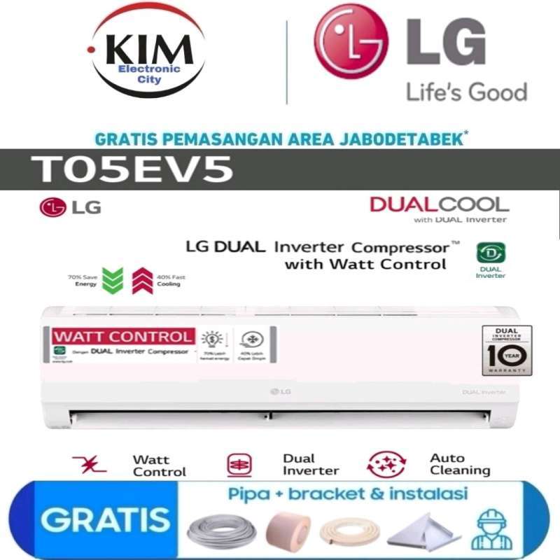 Jual AC LG 0.5 PK T05EV5 0.5 PK GOLDFIN DUAL INVERTER DUAL COOL R32 ...