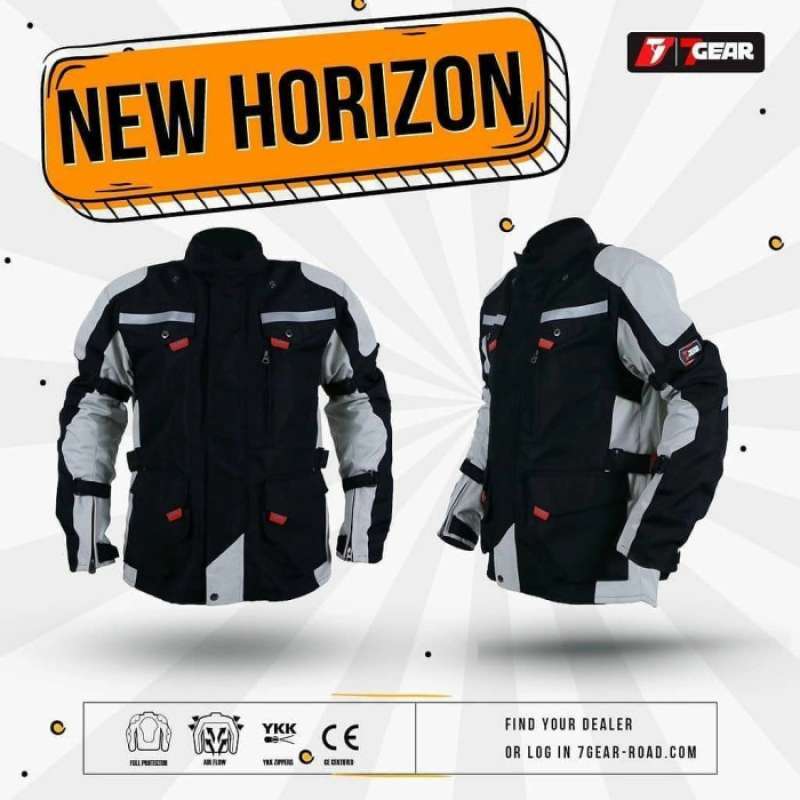 Jual Jaket Motor Touring Adventure New Horizon Black Silver | Jaket ...