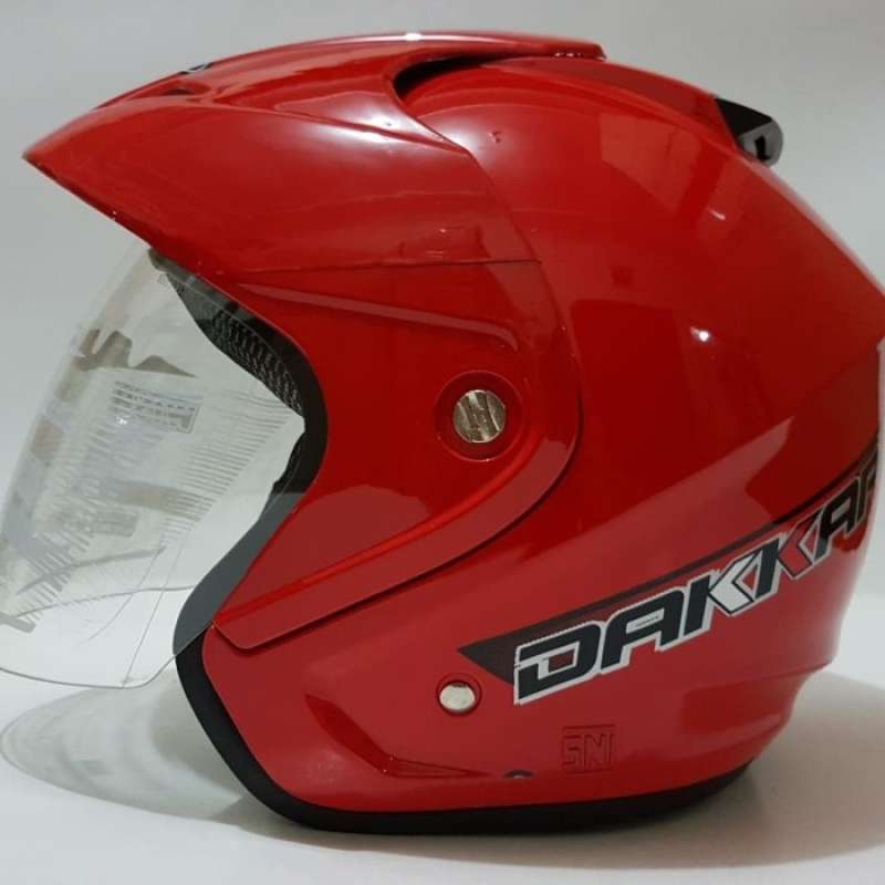Promo HELM SNI DEWASA STANDAR SINGLE VISOR TYPE DAKKAR RED FIRE DOFF ...