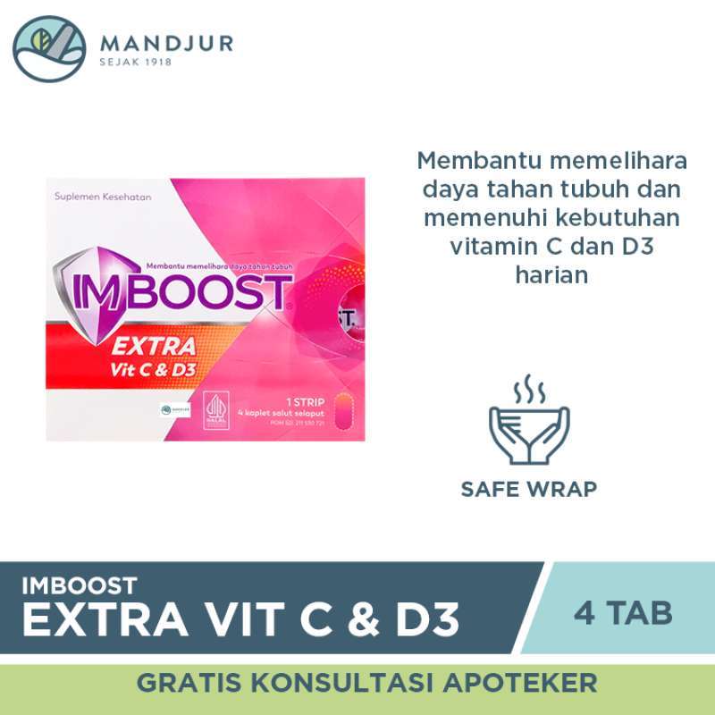 Jual Imboost Extra Vit C & D3 Strip 4 Tablet - Memelihara Daya Tahan ...