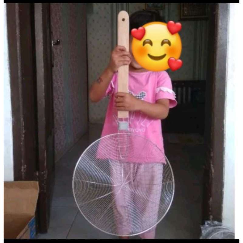 Jual Saringan Stainless Jumbo Gagang Kayu/serokan Penggorengan Besar ...