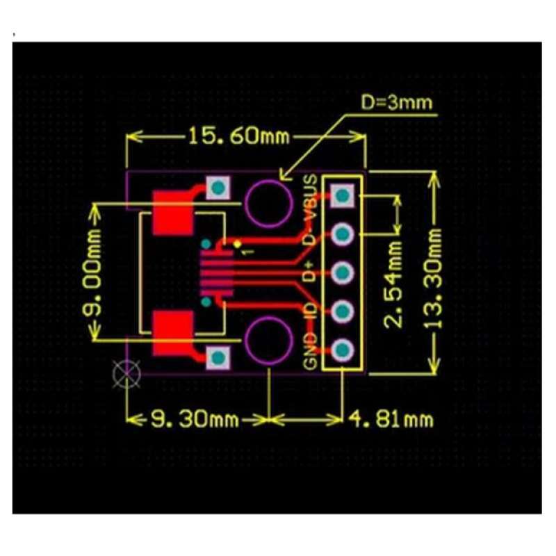 Jual Micro USB To Dip Female Socket B Type Microphone 5P Patch To Dip ...