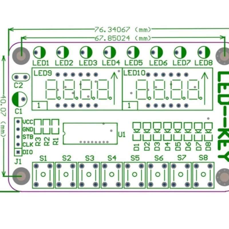 Jual Tm1638 8 Bit Key Led 7segment Display Module Arduino Raspberry Pi Di Seller Tokoasia 