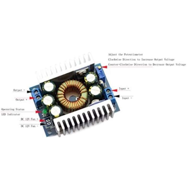 Jual (ready Stock) 12a Dc-dc Step Down Buck Converter Low Ripple With Heat Sink 4.5v-30v To 0.8v ...