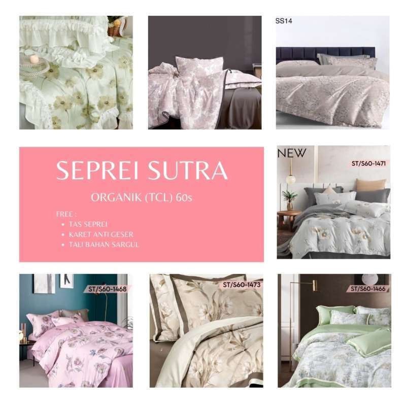 Jual (Free Tas Seprei) Seprei Sutra Organik 60s 100 Super Cantik dan ...