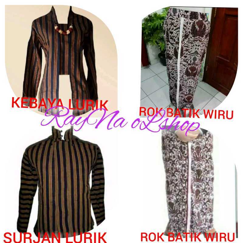 Jual COUPLE BAJU LURIK TRADISIONAL KHAS ADAT JAWA SOLO JOGJA | SURJAN LURIK + KEBAYA LURIK + ROK ...