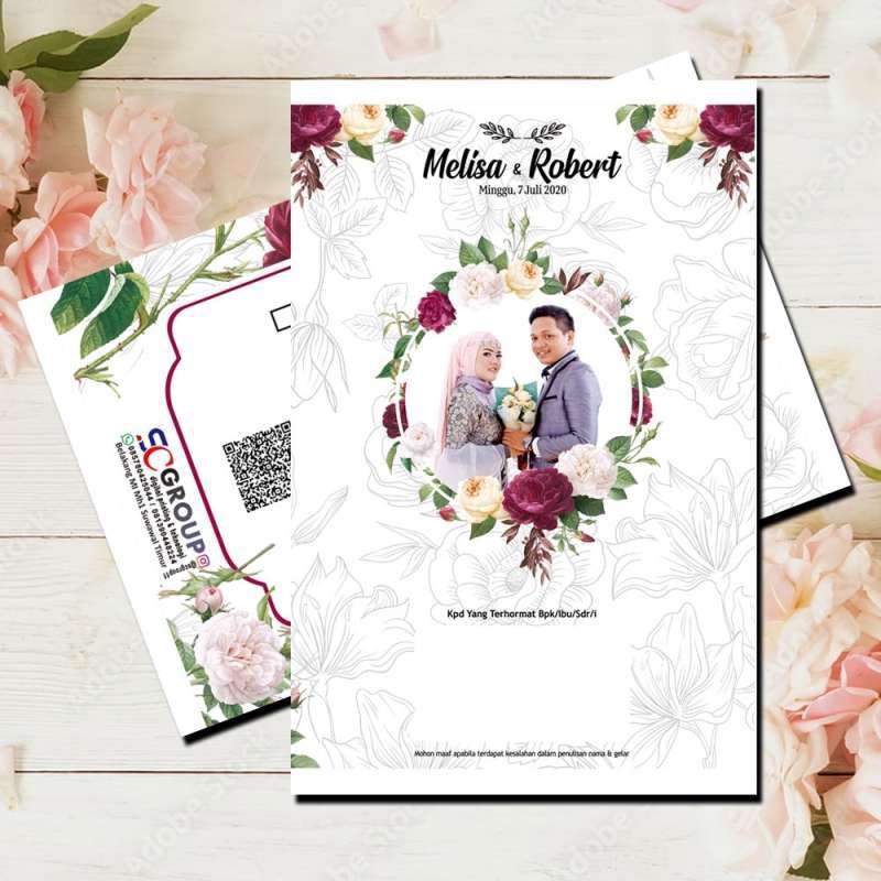 Jual Cetak Undangan Pernikahan Custom Foto Depan Bebas Langsung Jadi 1 ...