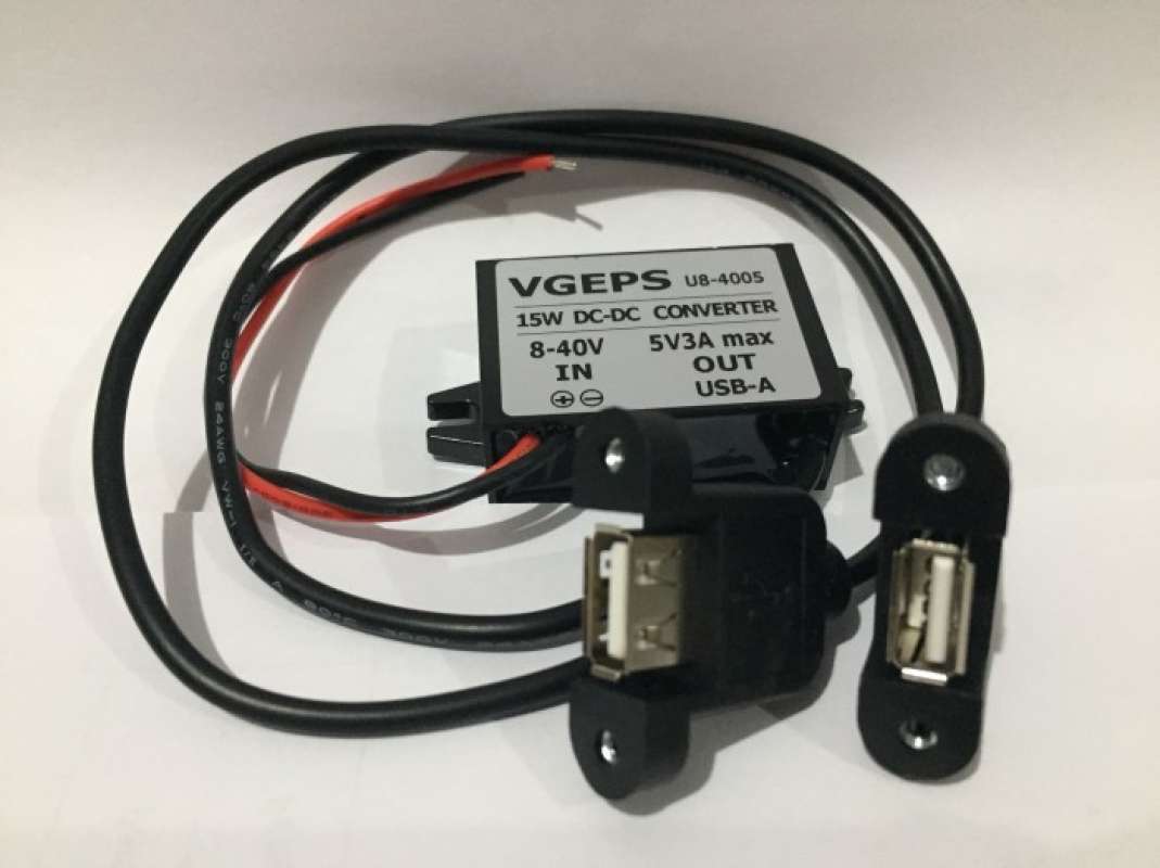 Promo DC DC Step Down 24V ke 5V 3A Double USB Output untuk Mobil/BUS ...