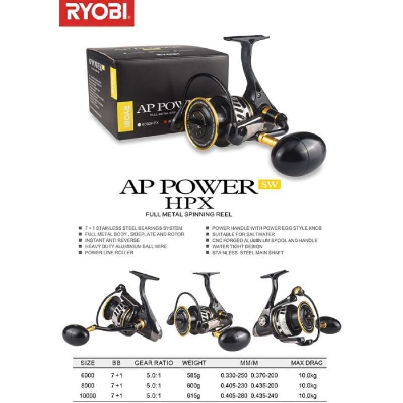 Promo RYOBI Ap Power SW Saltwater Power Handle Full Metal Reel Spinning ...